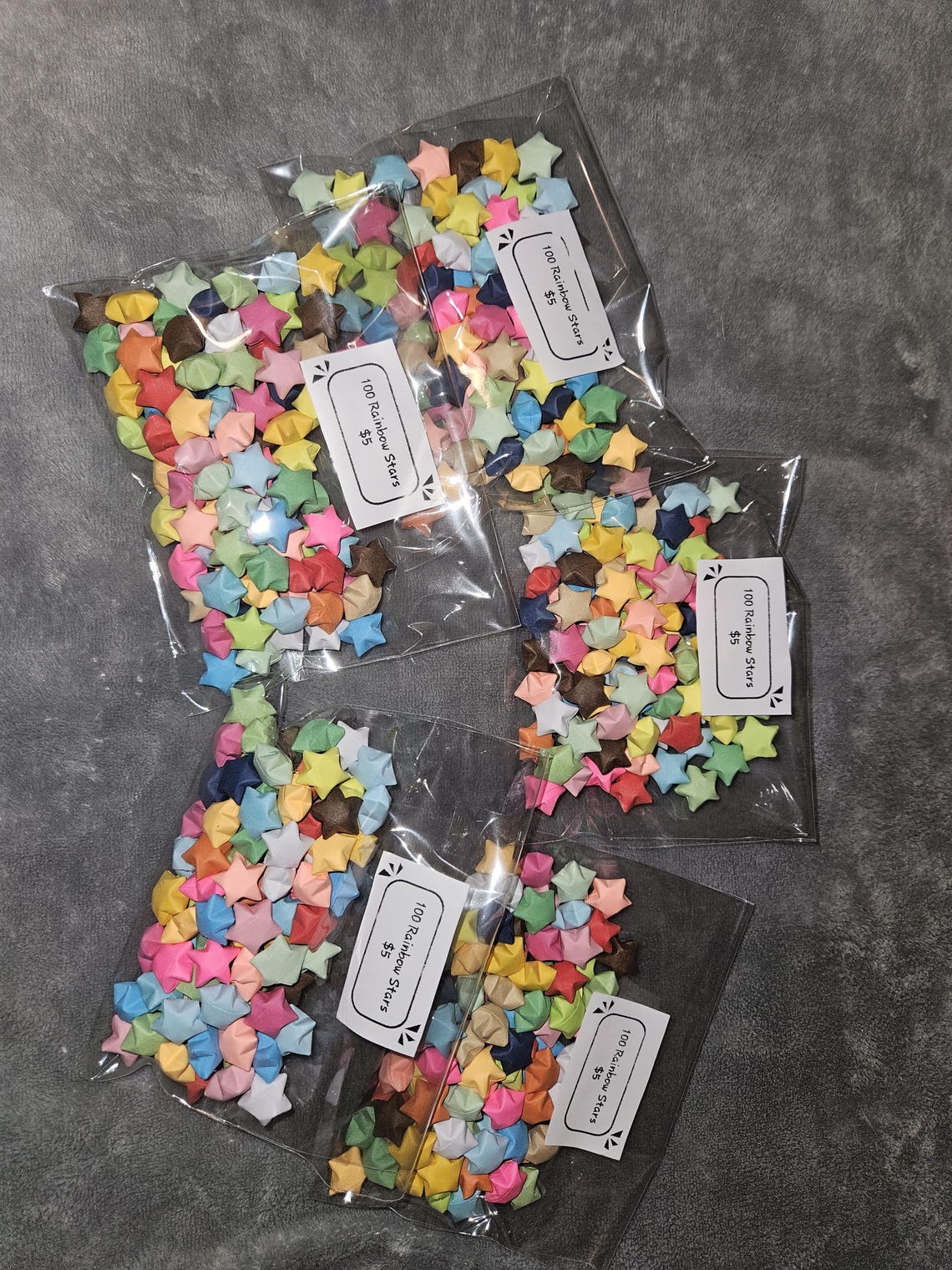 Rainbow Color Origami Stars - Etsy Canada