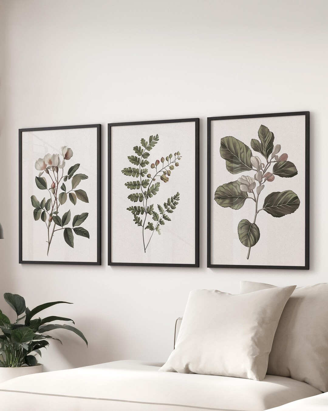 Vintage Botanical Prints Set: Rustic Farmhouse Wall Art - Etsy