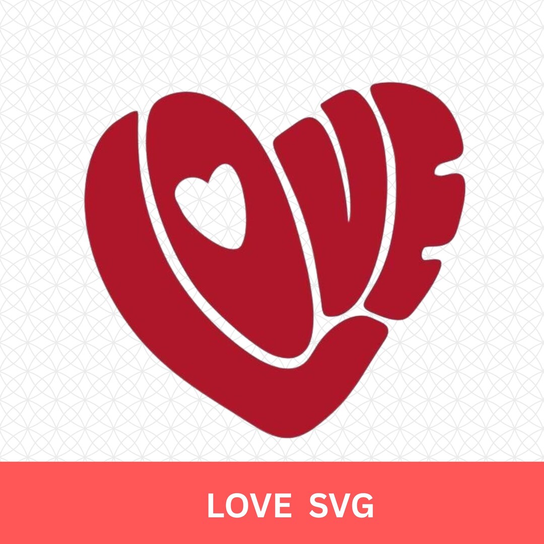 Love Logo SVG – Romantic Heart Typography Cut File, Minimalist Love ...