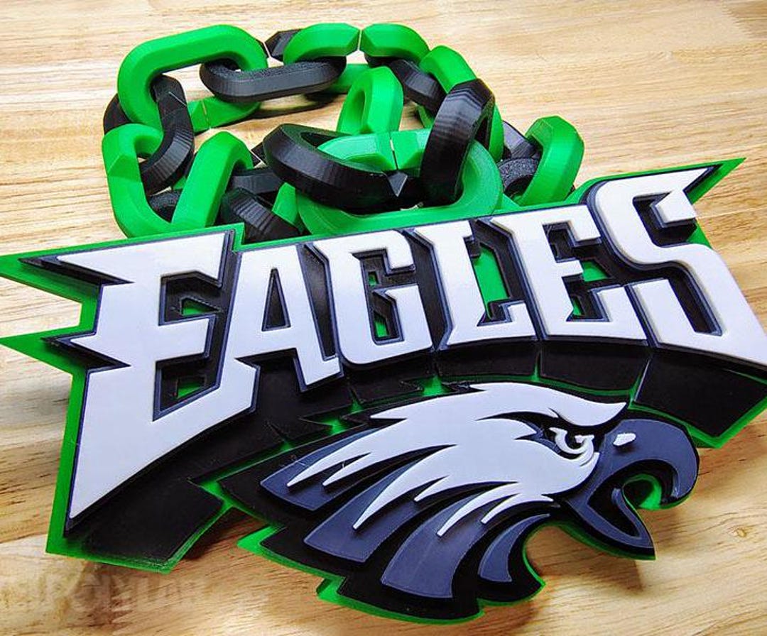 Philadelphia Eagles V2 Bird Oversized Pendant and Chain 3D Printed ...