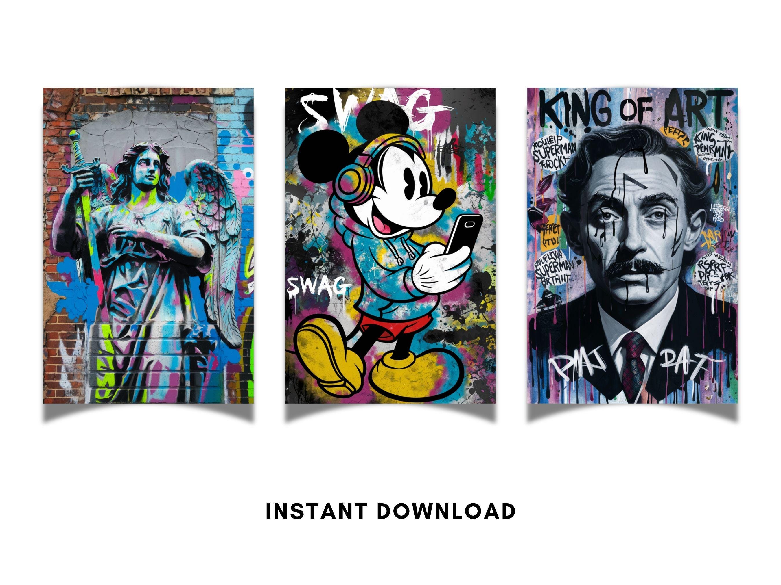 100 Urban Pop Art Poster Bundle | Printable Street Art Graffiti Style ...