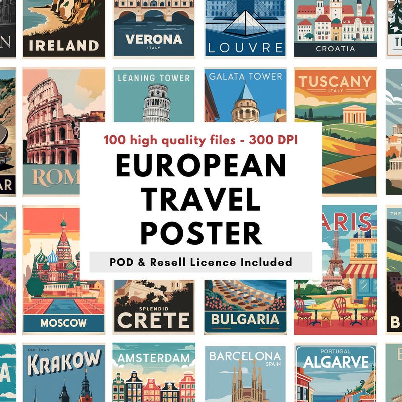 Vintage Travel Europe Art - Etsy