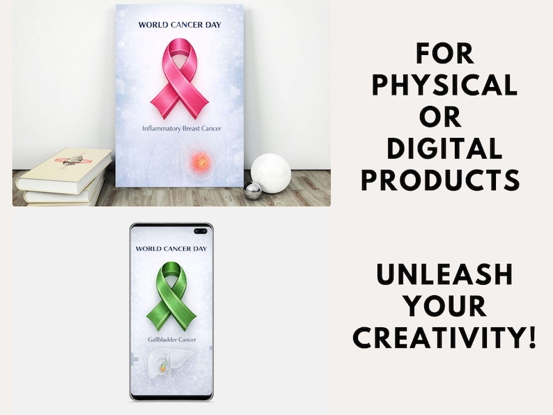 World Cancer Day Poster Bundle – 60 Cancer Awareness Ribbon Prints ...