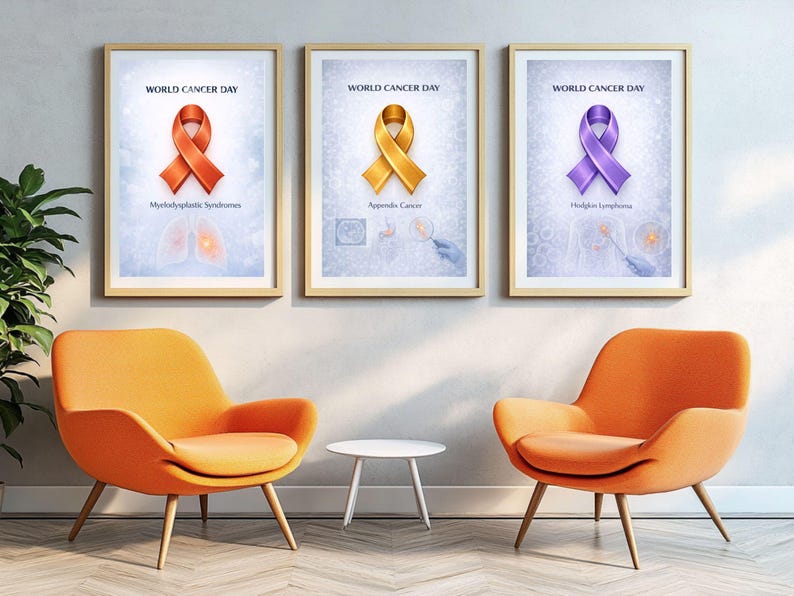 World Cancer Day Poster Bundle – 60 Cancer Awareness Ribbon Prints ...