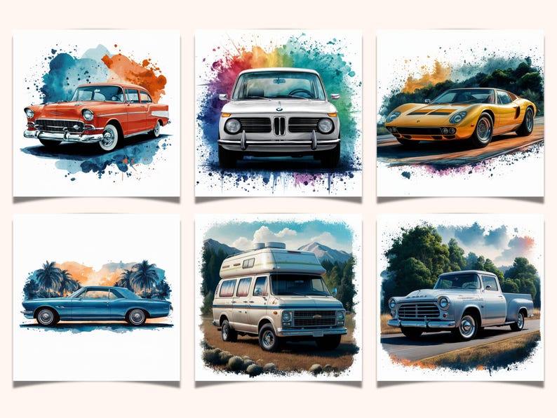 Vintage Car Art Prints – Retro Automotive Posters (digital Download) - Etsy