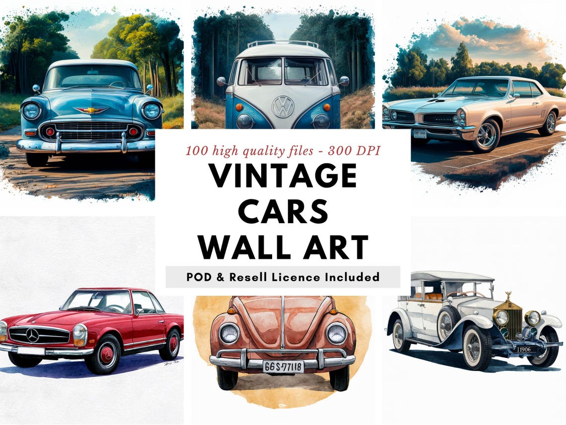Vintage Car Art Prints – Retro Automotive Posters (digital Download) - Etsy
