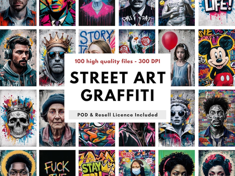 Urban Graffiti Art Poster Bundle | Street Art Prints (digital Download ...