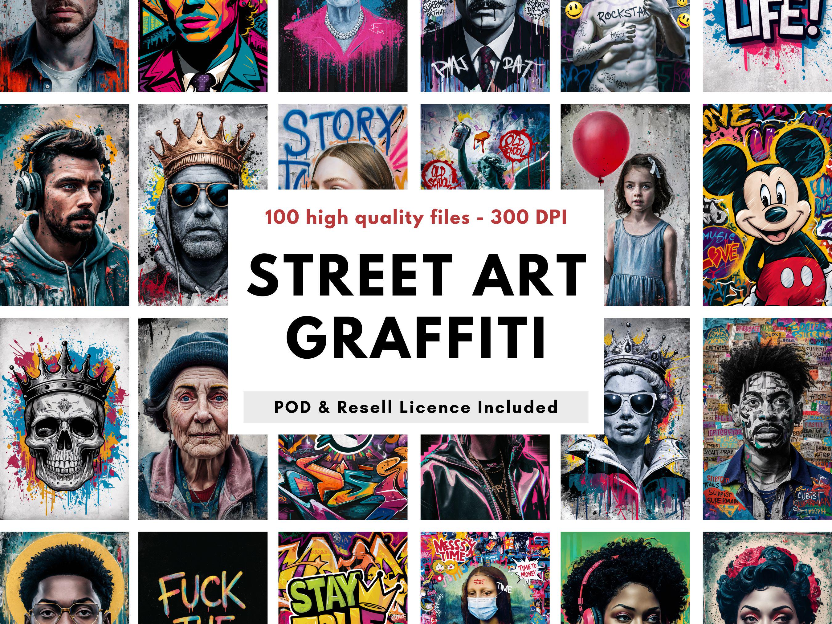 100 Urban Pop Art Poster Bundle | Printable Street Art Graffiti Style ...