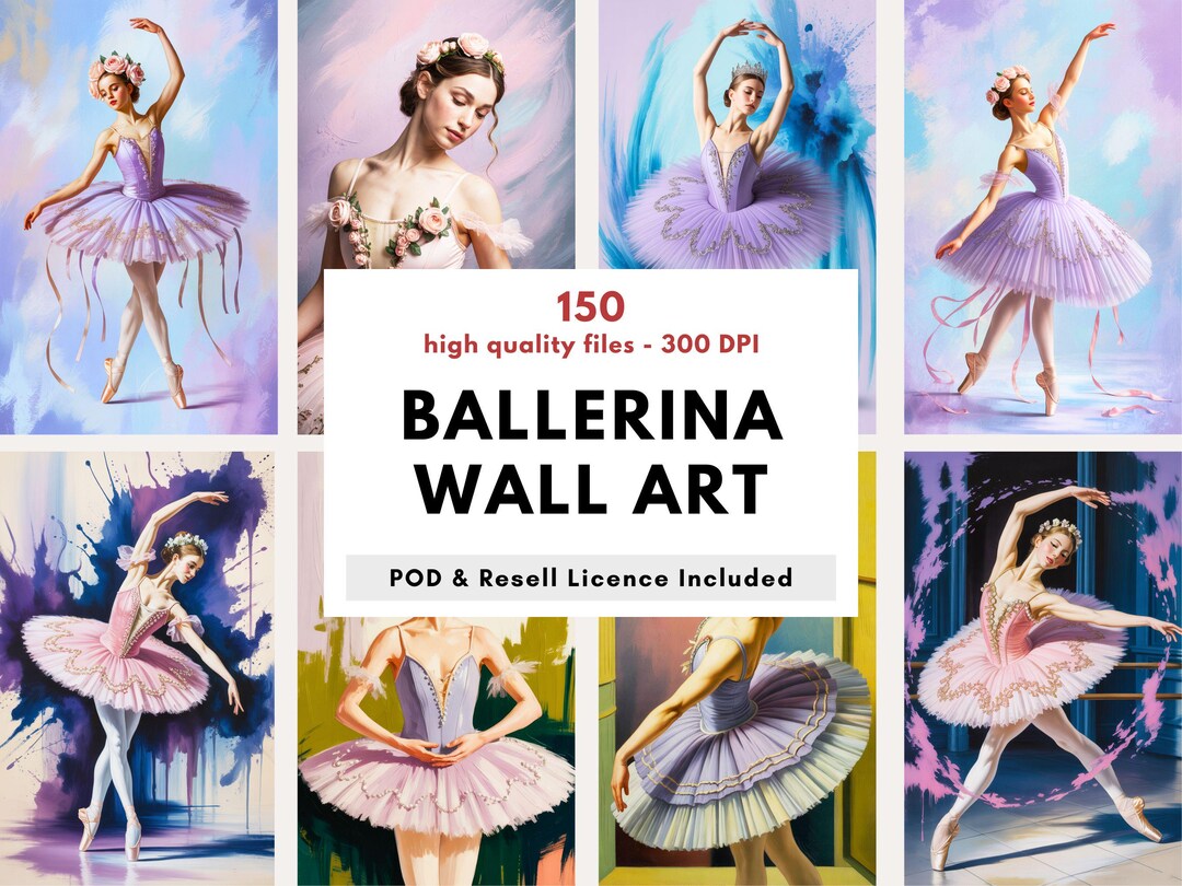 Ballerina Wall Art Bundle – 100 Elegant Ballet Dancer Prints, Vintage ...