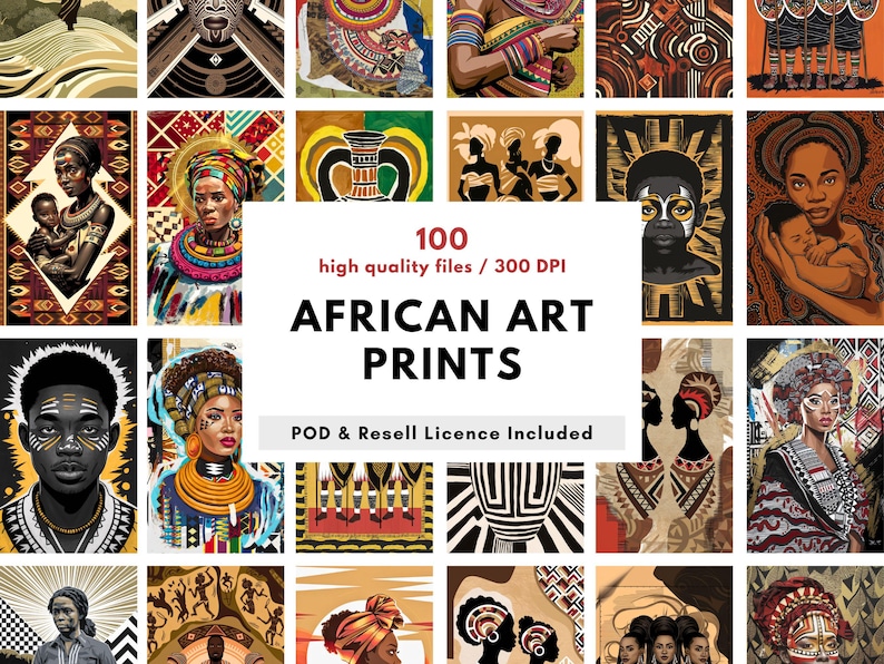 African Art Prints Bundle: 100+ Tribal Portraits (digital Download ...