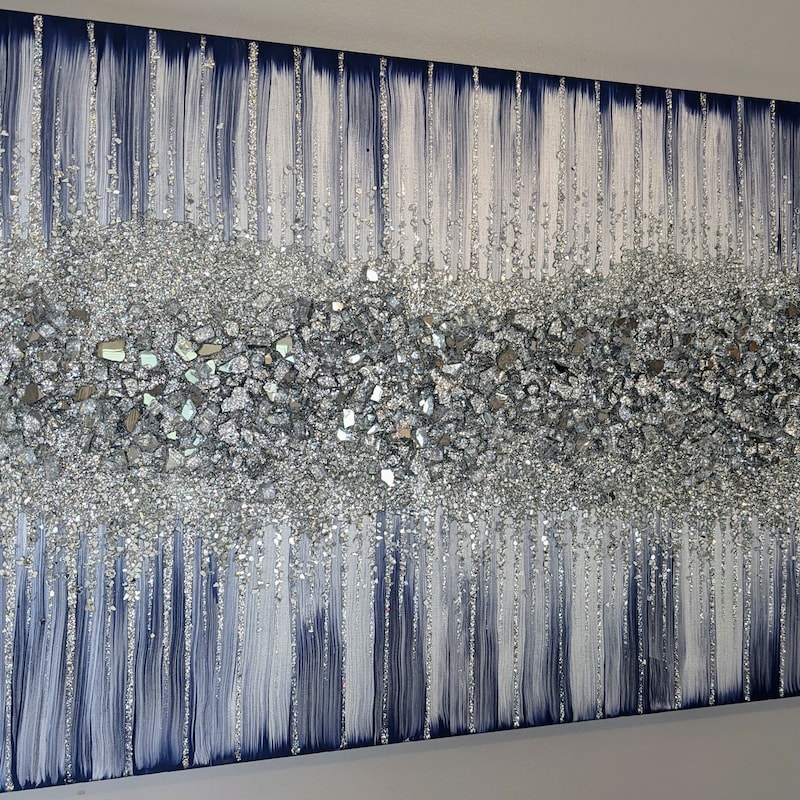 Navy Abstract - Etsy