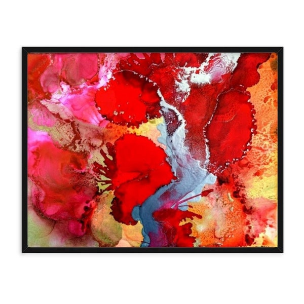 Red Abstract Art - Etsy