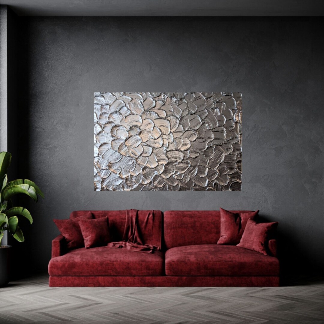 Silver Texture Painting Abstract Painting Metallic Painting - Etsy