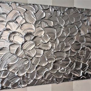 Silver Texture Painting, Abstract Painting, Metallic Painting, Silver ...