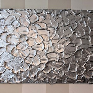 Silver Texture Painting, Abstract Painting, Metallic Painting, Silver ...
