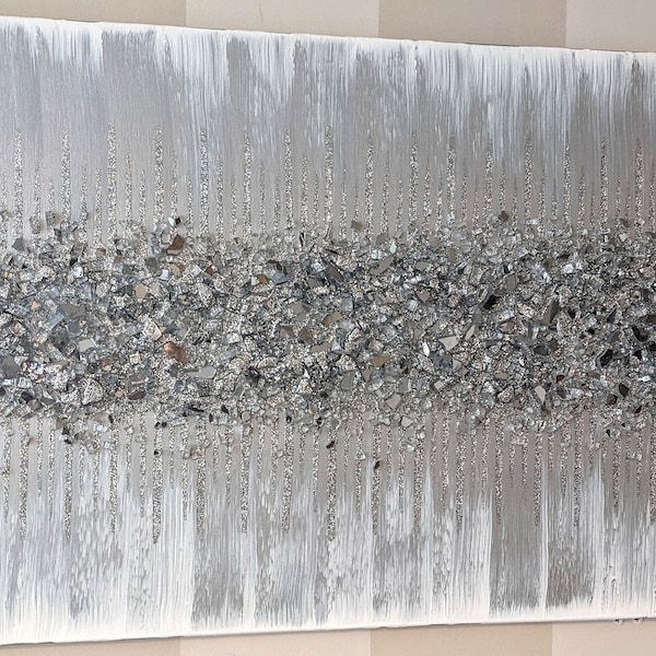 Silver Abstract Art - Etsy