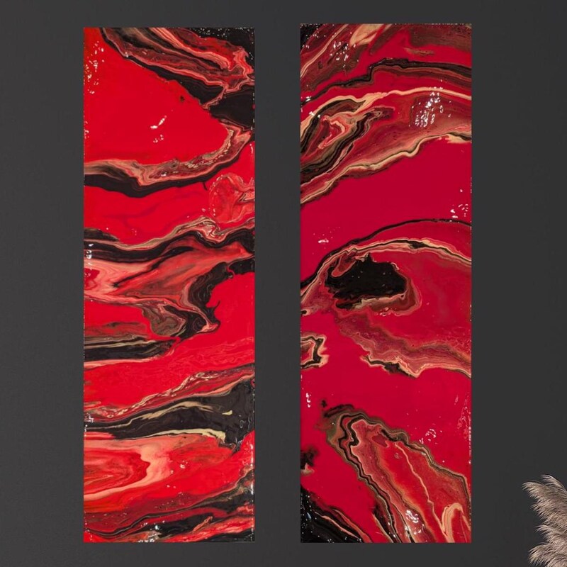 Red and Black Art - Etsy