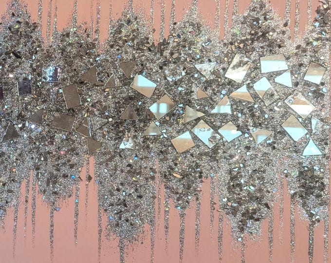 SPARKLY GLAM ART, Crushed Glass Art, Unique Wall Hangings, Minimalist ...