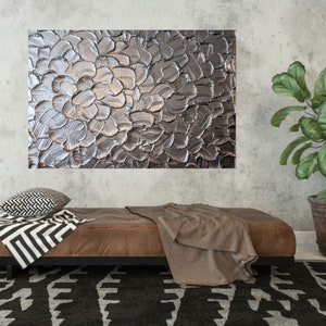 Silver Texture Painting, Abstract Painting, Metallic Painting, Silver ...