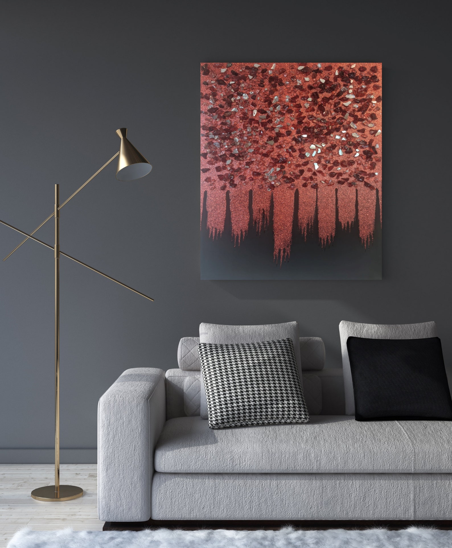 Ruby Red Glitter & Glass Wall Art Glitter Wall Art Glitter - Etsy