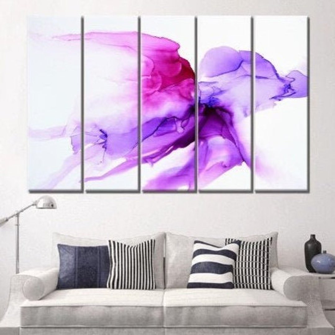 Purple Abstract Original 'soaring Purple' Art Canvas Print, Large Wall ...