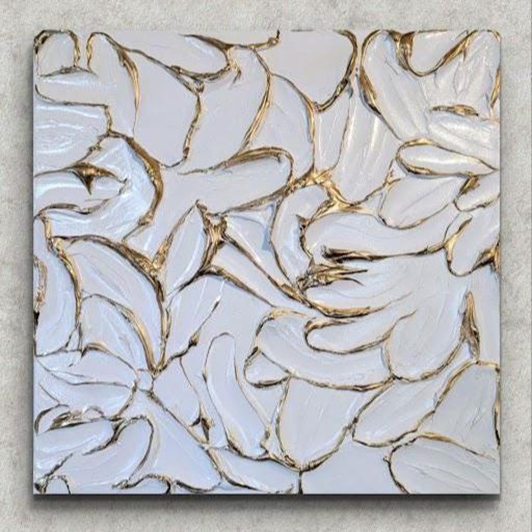 Custom 3D Texture Painting on Square Canvas, Minimalist Modern ...