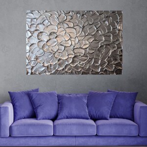 Silver Texture Painting, Abstract Painting, Metallic Painting, Silver ...