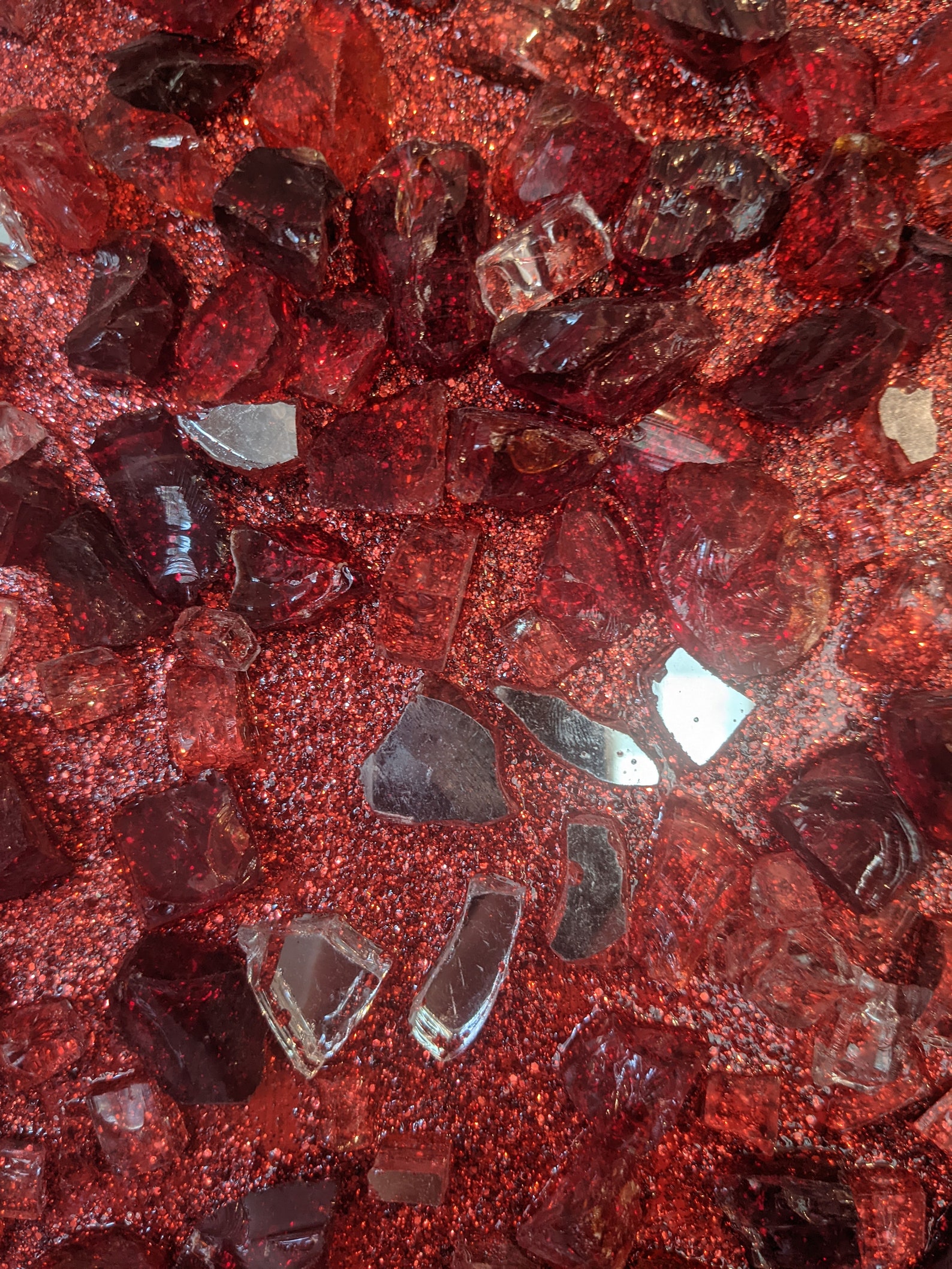 Ruby Red Glitter & Glass Wall Art Glitter Wall Art Glitter - Etsy