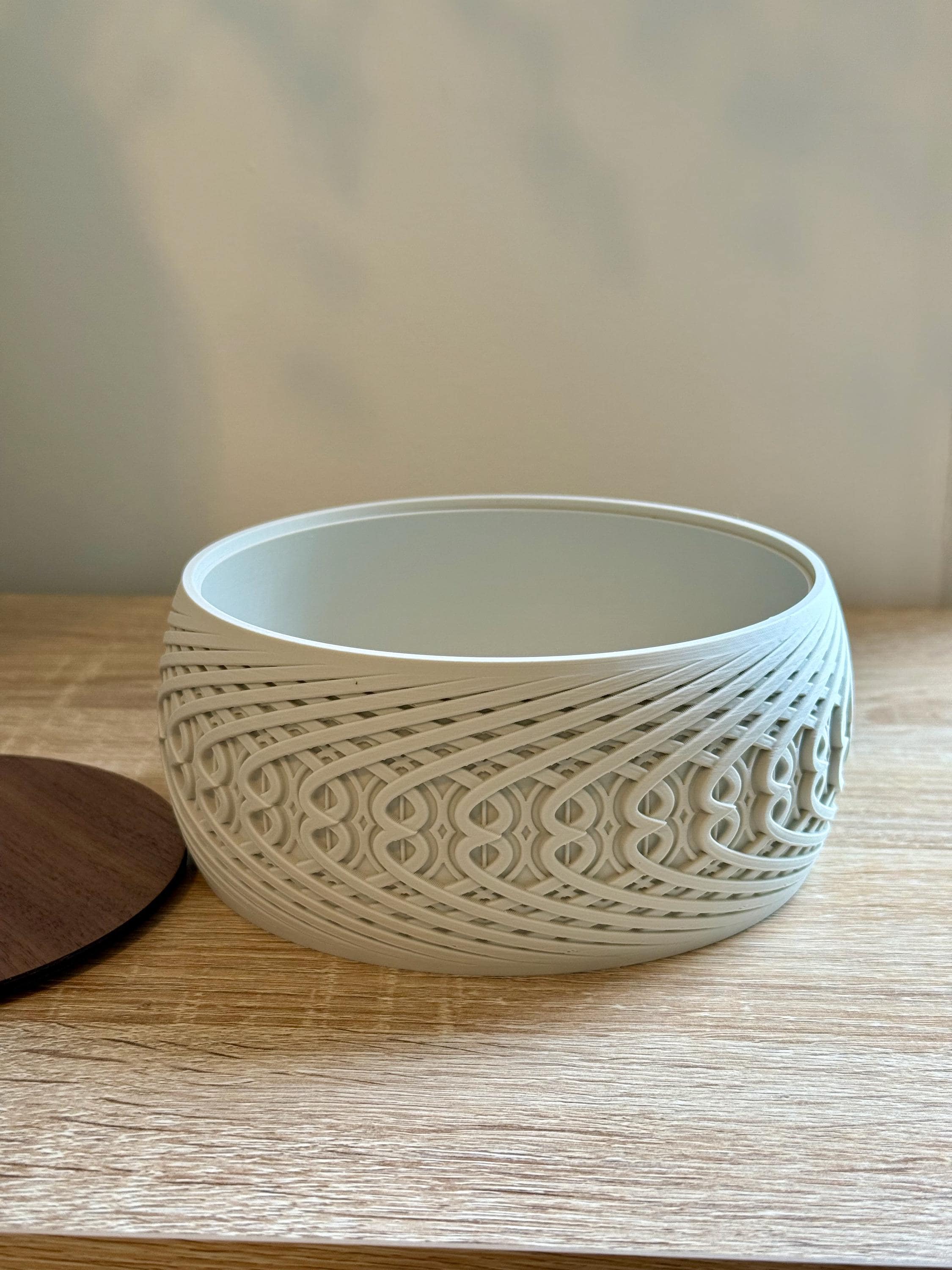 3D Printed Catch All Bowl With Lid – Purse Drop Bowl, Walnut, Birch or ...