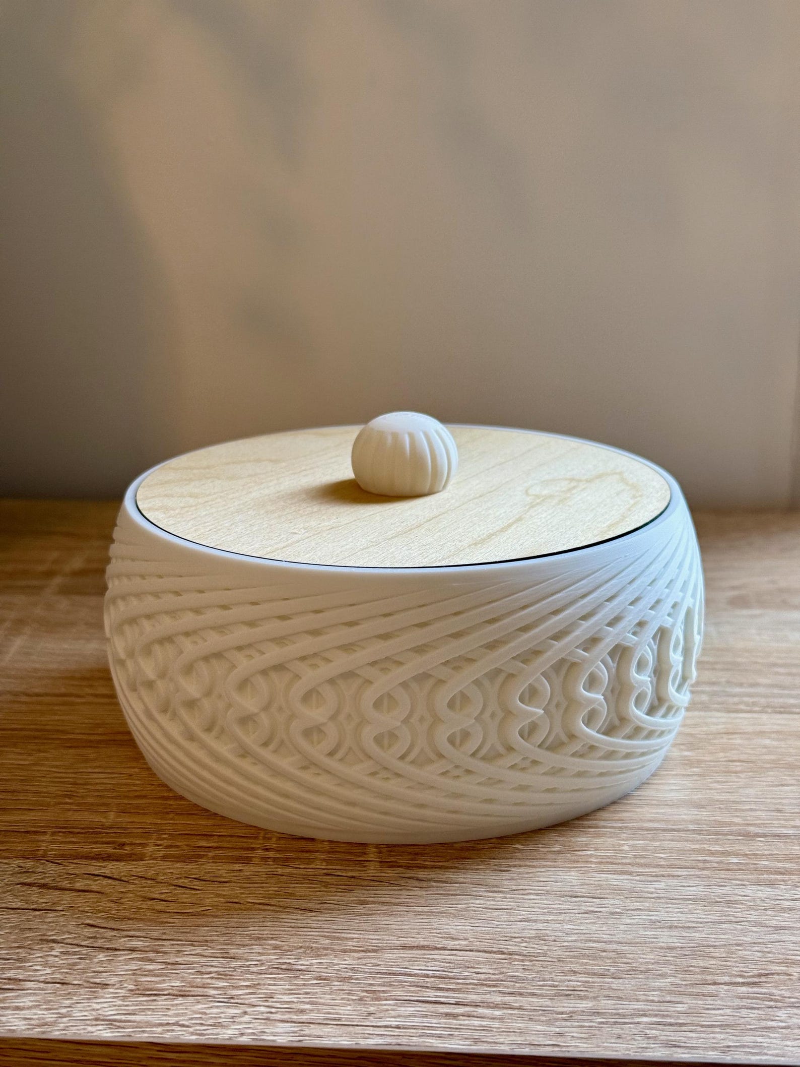 3D Printed Catch All Bowl With Lid – Purse Drop Bowl, Walnut, Birch or ...