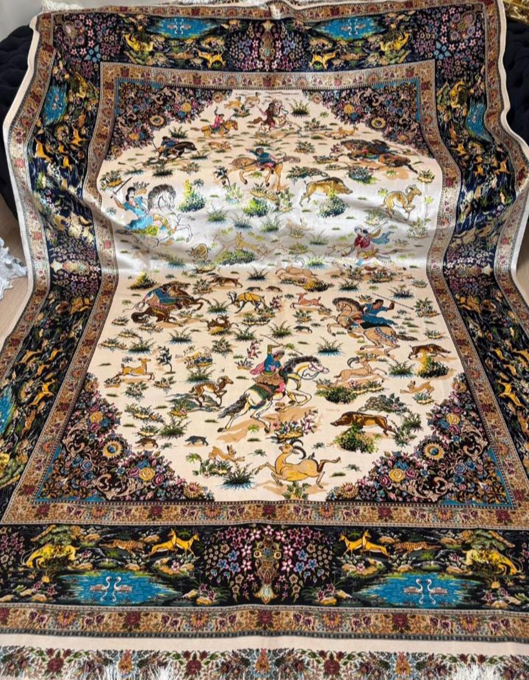 Antique Magnificent Palace Silk Persian Carpet - Etsy