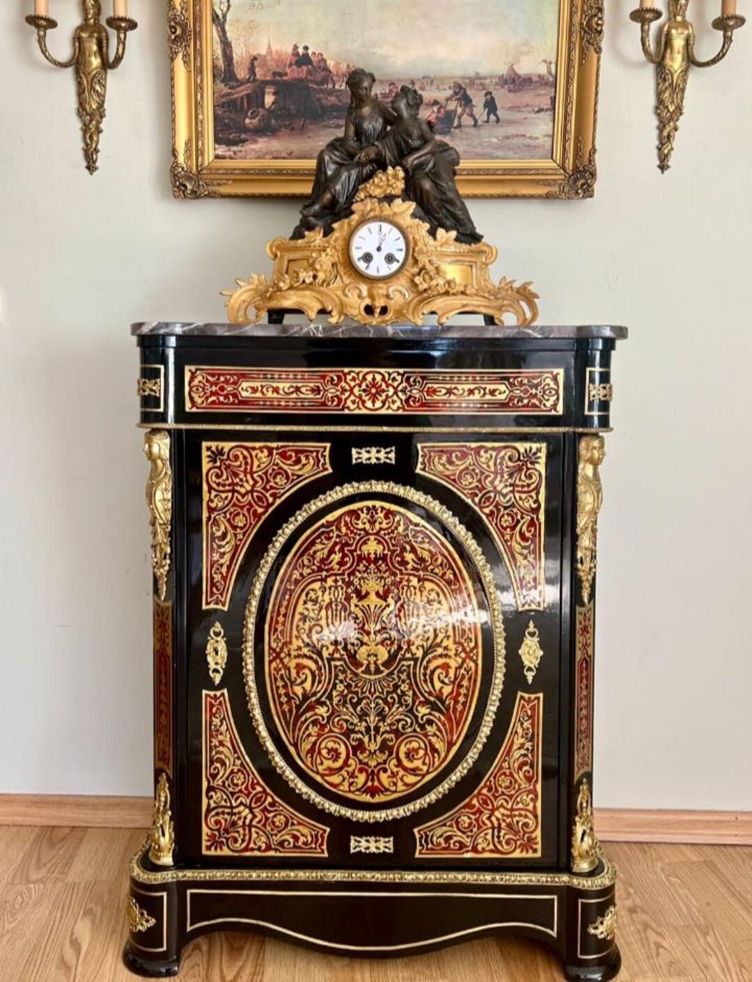 19th Century Antique Palace Work Boulle Bahu - Etsy