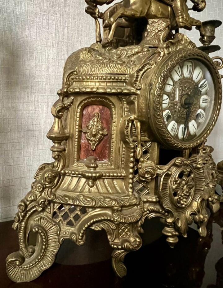 SOLD Epic 19th Century French Bronze Clock Knight on Horseback Mystical ...