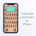 Cute Cacti Happy iPhone Lock Screen Home Screen Wallpaper Download Fun ...