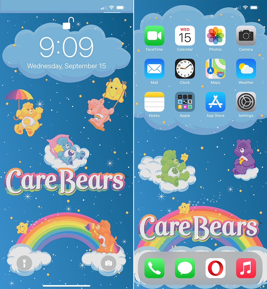 Care Bears Cartoon 80s Cute Fun Stars Clouds Colorful iPhone Blue Lock ...
