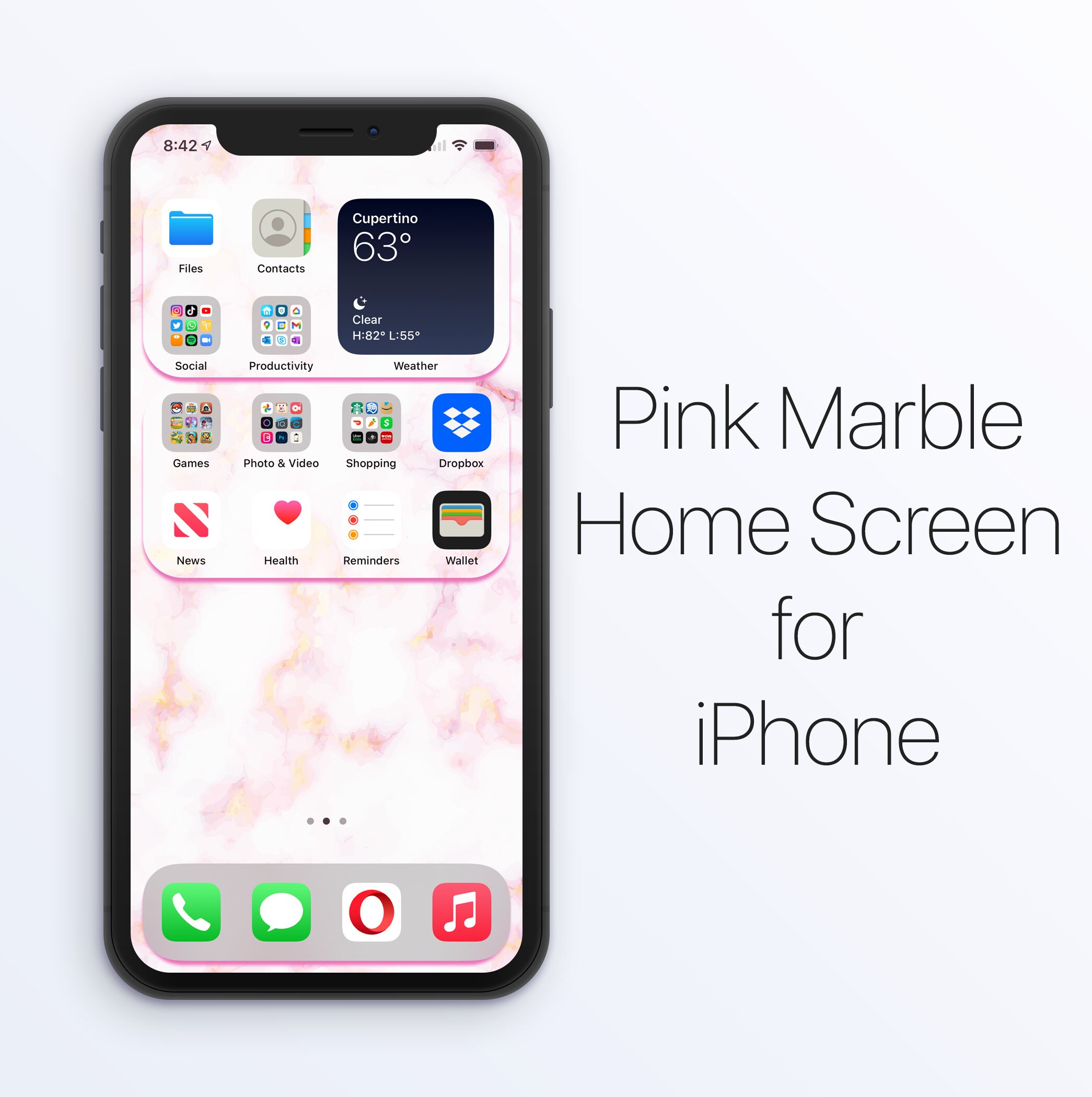 Pink Marble Cute Fun Gold iPhone Lock Screen Home Screen Wallpaper ...