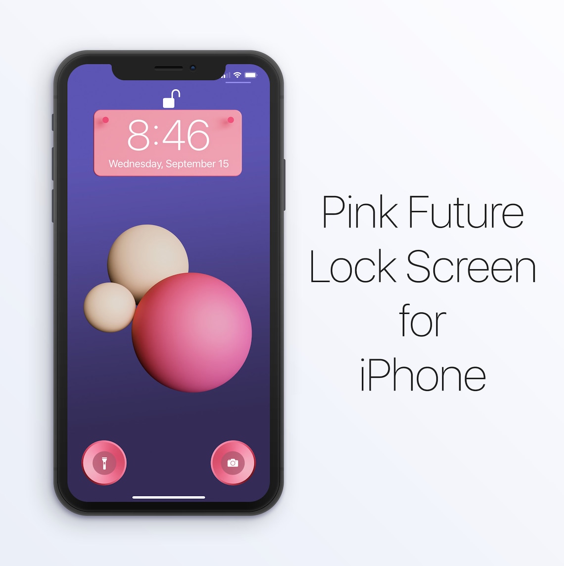 Pink Future 3D Shapes iPhone Lock Screen Home Screen Wallpaper Download ...
