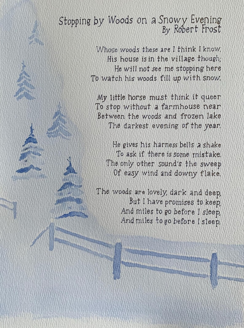 Stopping by Woods on a Snowy Evening, 9 X 12, Suitable for Matting And ...