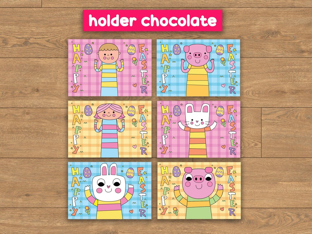 Easter Bunny Chocolate Holder, Printable Easter Gift Tags, Easter Treat ...