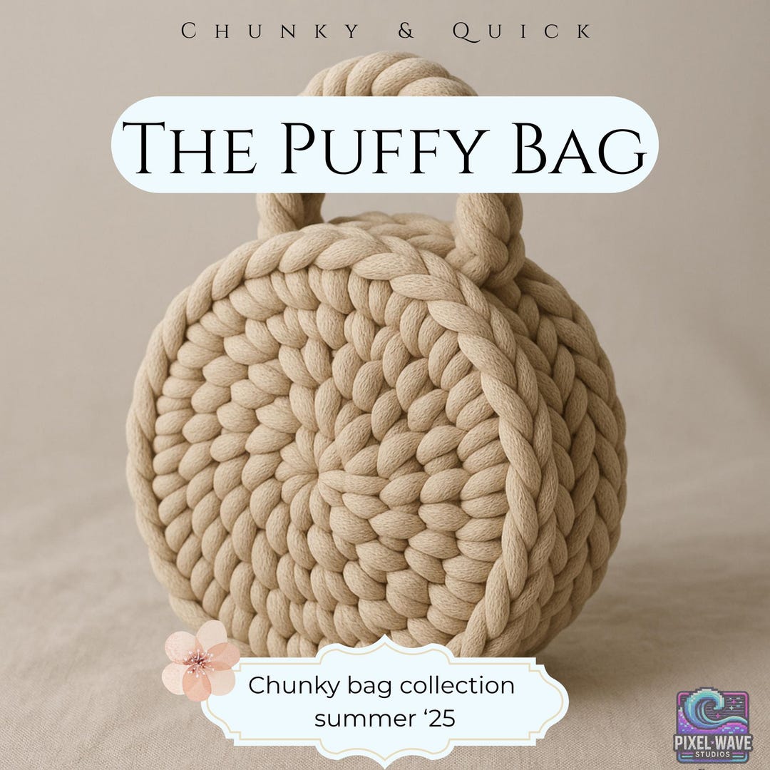 CHUNKY Crochet Bag Pattern – Puffy Round Tote PDF – Beginner Friendly ...