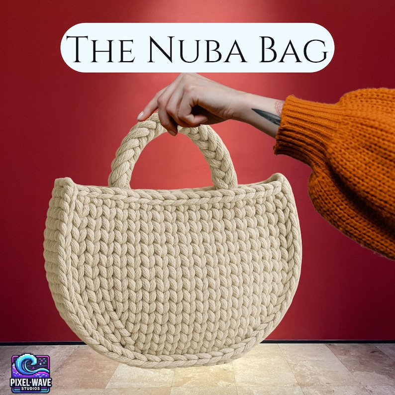 CROCHET Bag Pattern Half Moon – Nuba Bag PDF – Chunky Yarn Purse for ...
