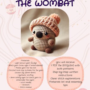 Crochet PATTERN Easy Wombat, Amigurumi Tutorial PDF in English, Crochet ...