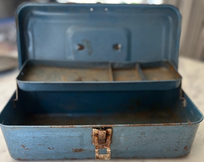 Vintage Union Chest Blue Tackle Box - Etsy