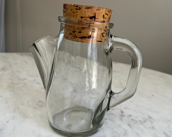 Vintage Snub Nose Glass Spout Pitcher With Handle - Etsy