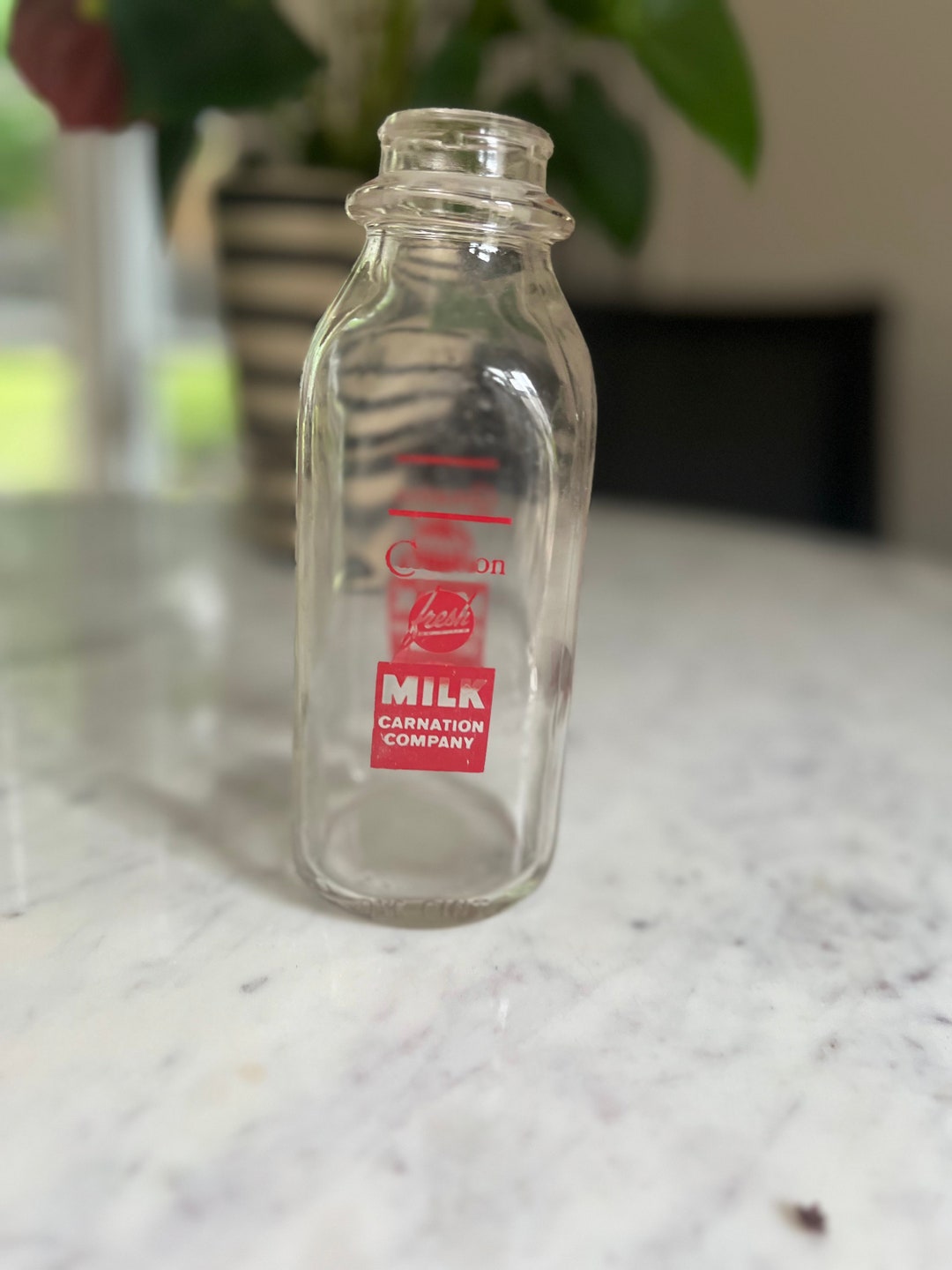 Vintage Carnation Milk Bottle - Etsy