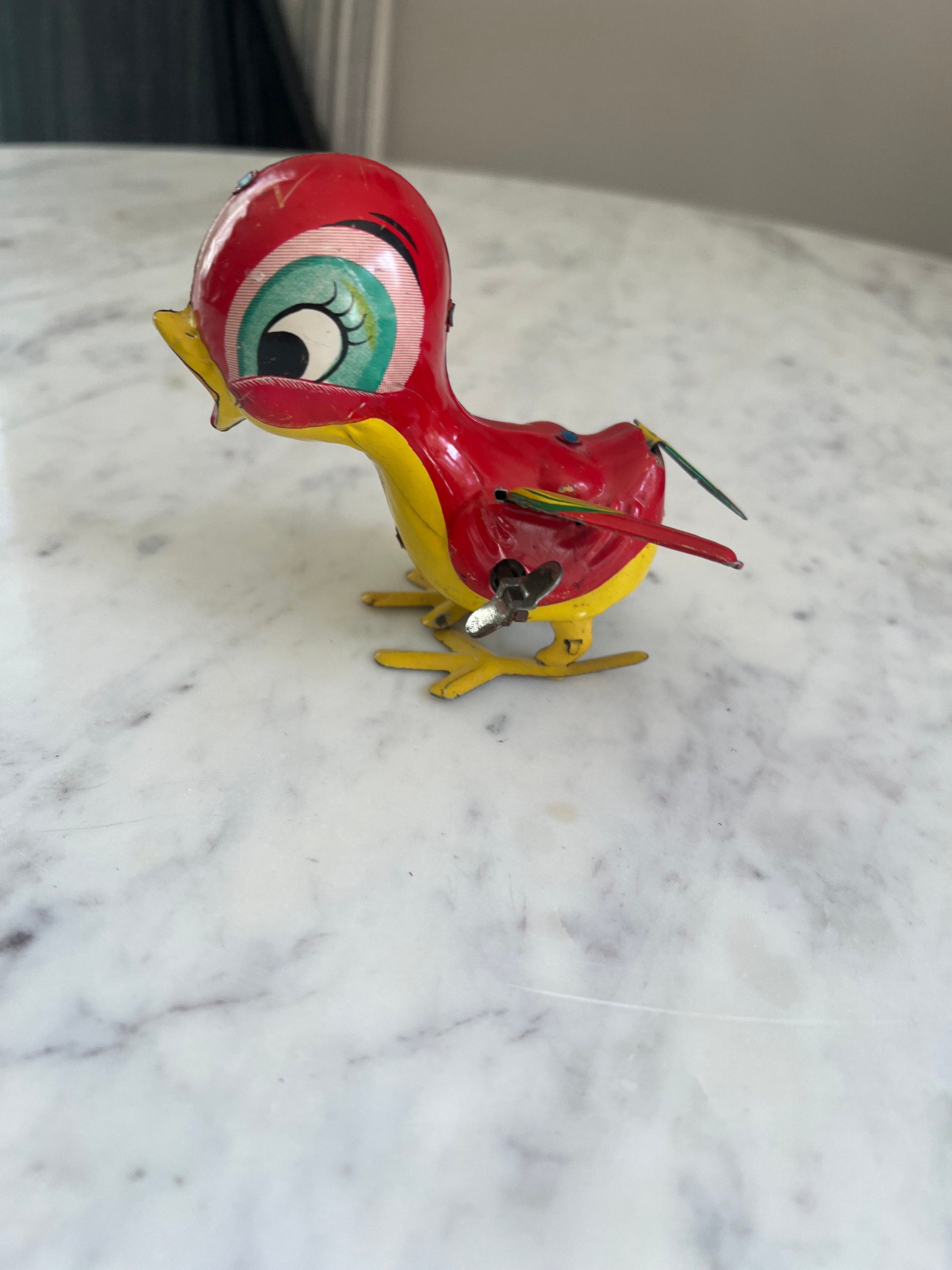 Vintage Mikuni Tin Litho Hopping Bird Toy - Etsy