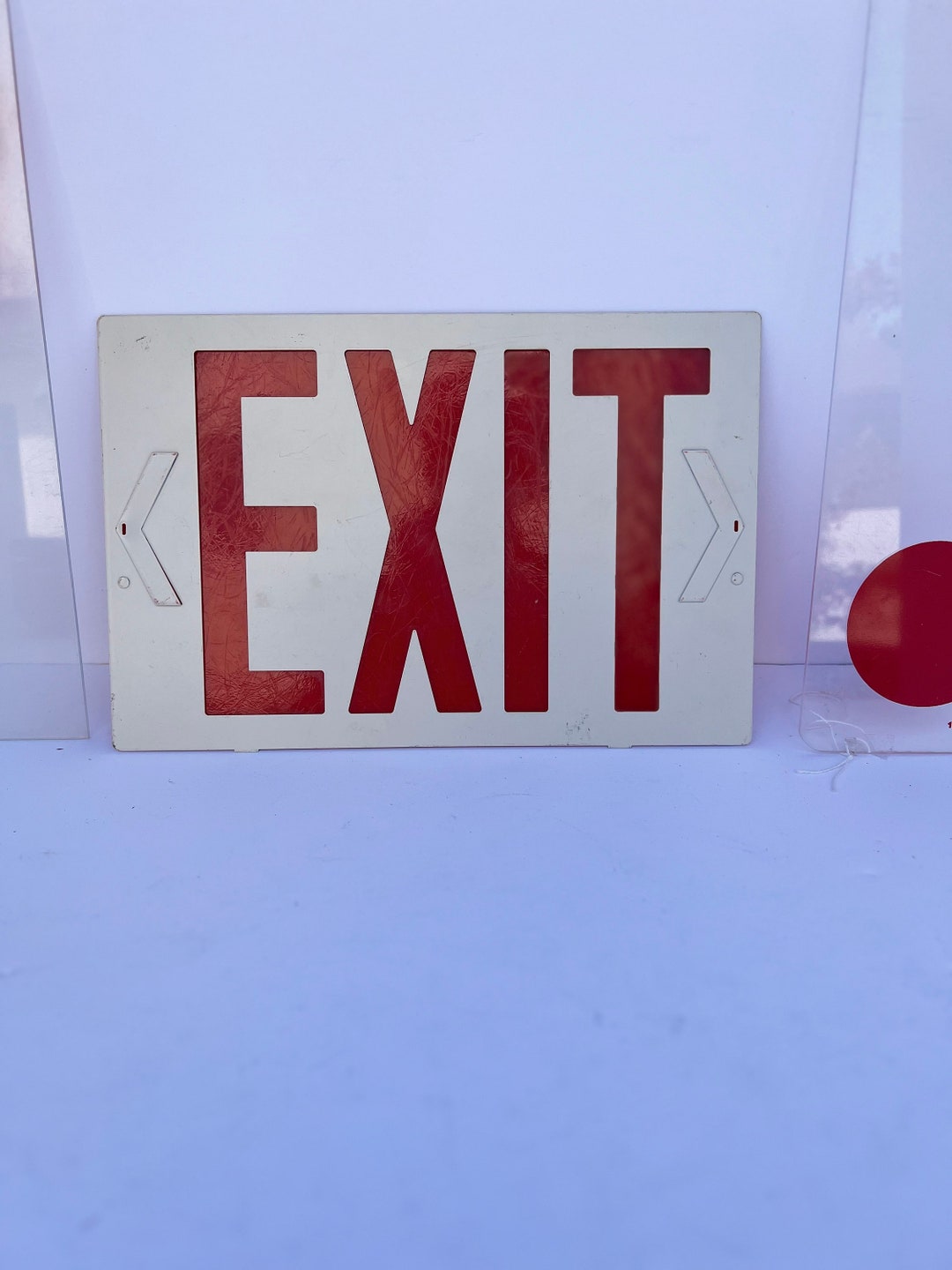 Vintage Metal Exit Sign - Etsy