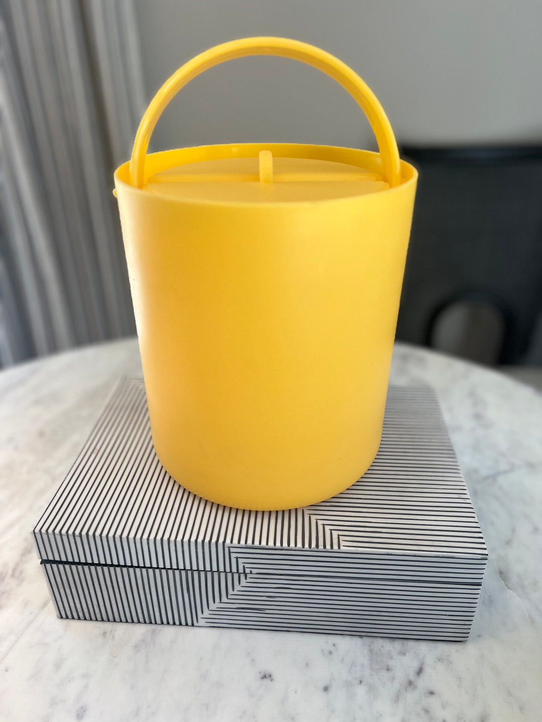 Vintage Mid Century Bright Yellow Ice Bucket - Etsy