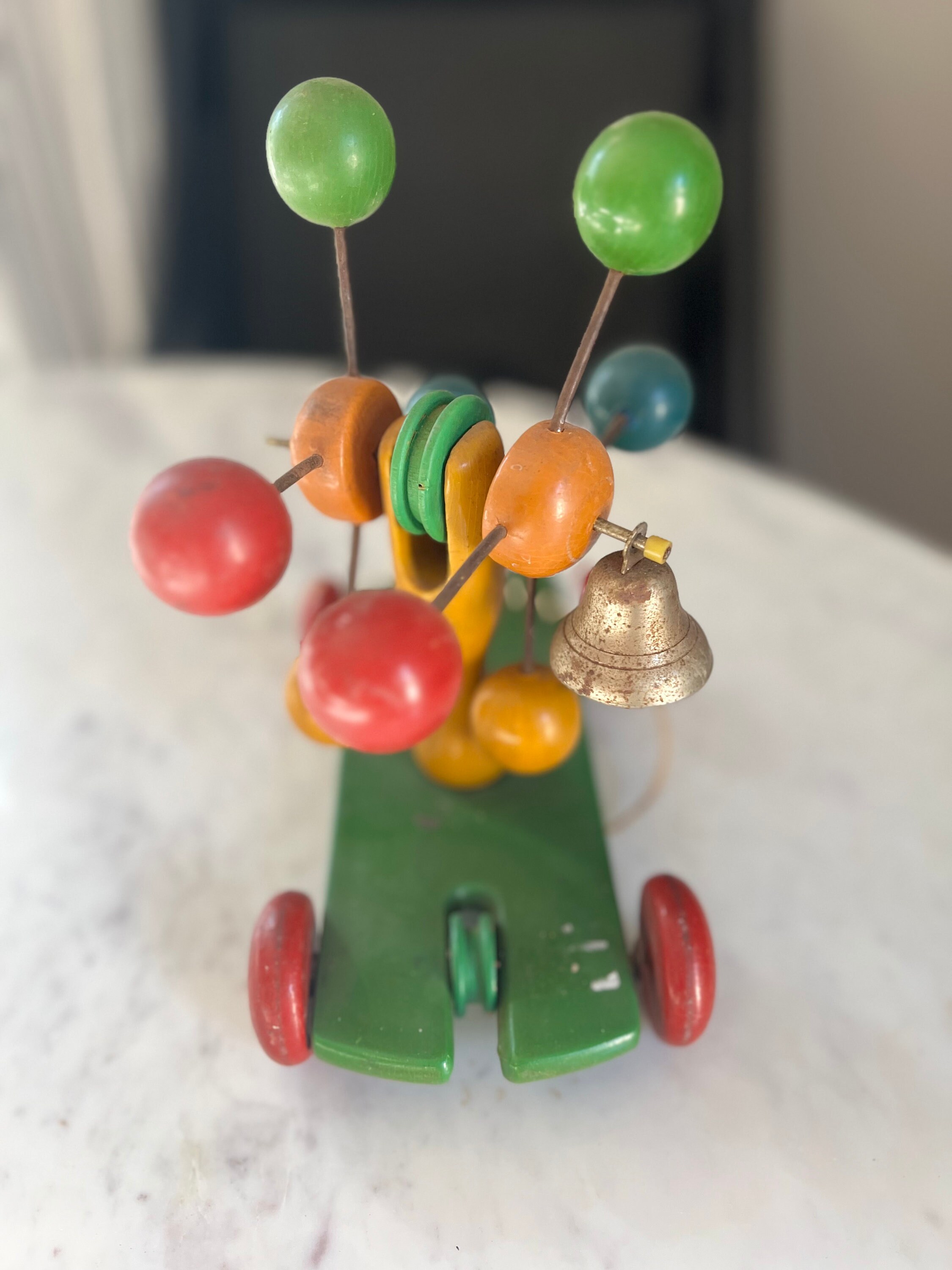 Vintage Wooden Atomic Pull Toy - Etsy