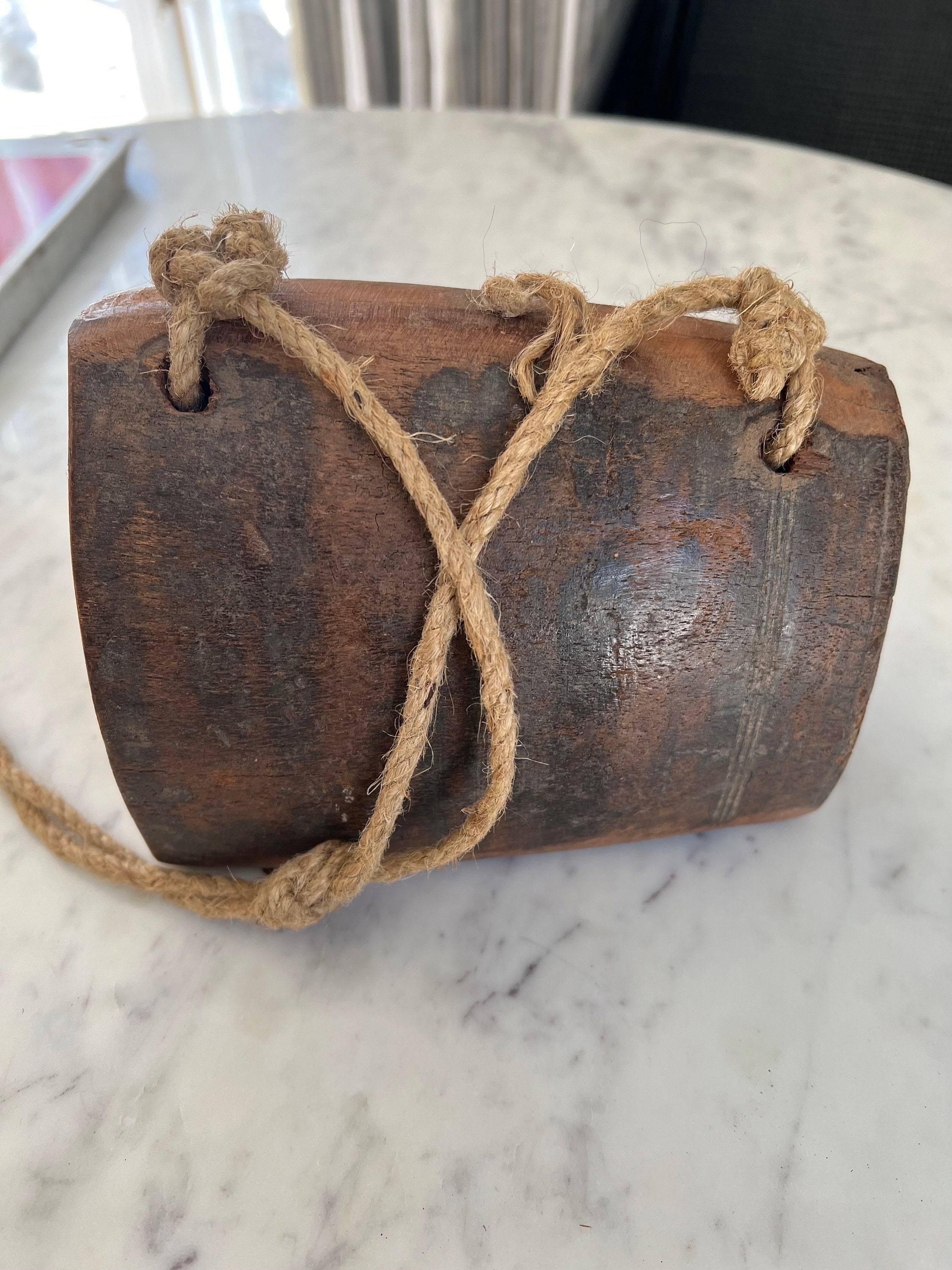 Antique Handcarved Wooden Cow Bell - Etsy